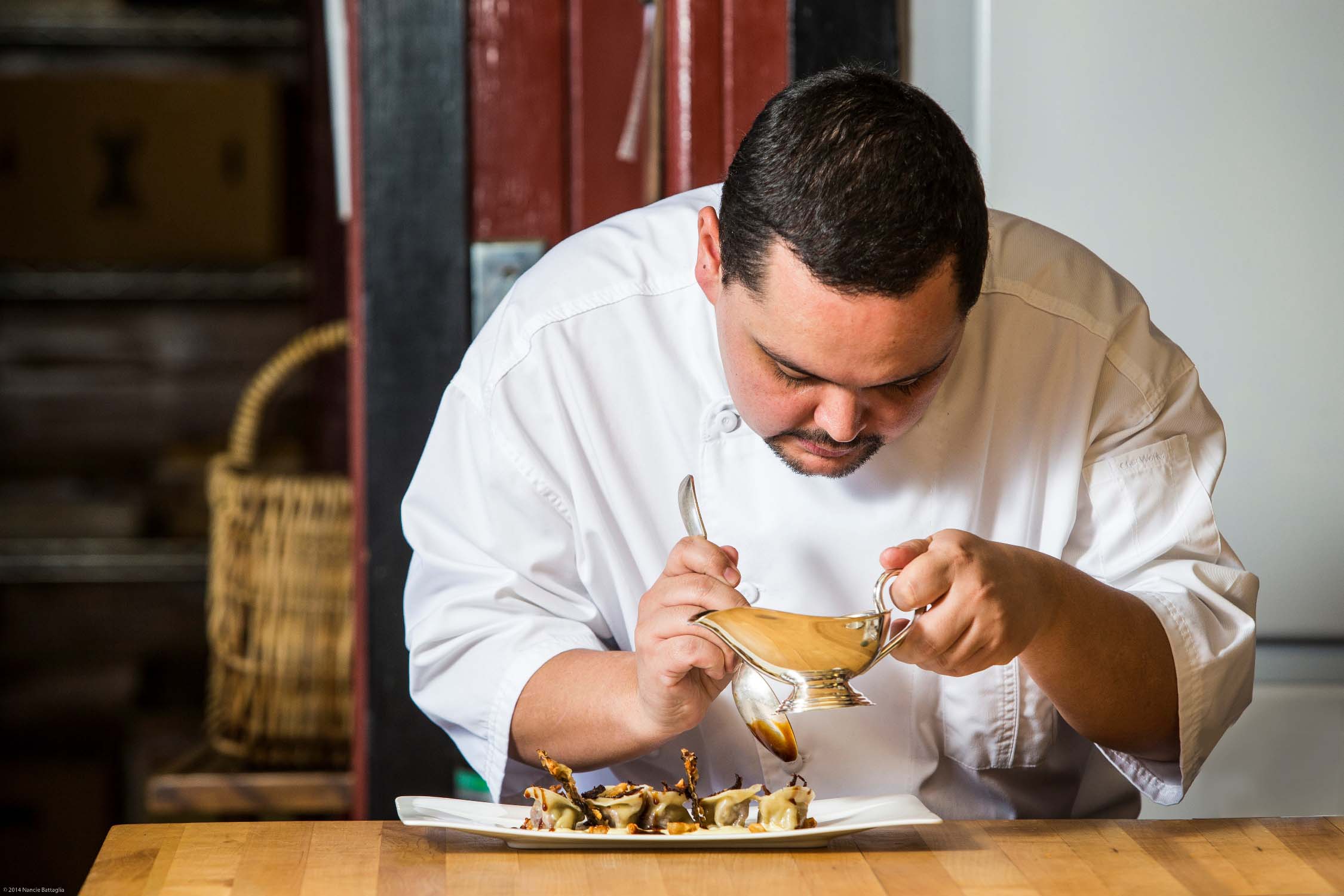 Executive Chef Loic Leperlier, food, scenes and kitchen activity ...